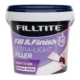 Filltite 1Ltr Fill & Finish Ready To Use Ultra-Light Filler Brilliant White