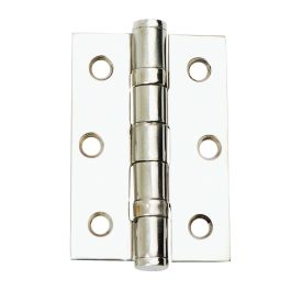 Dale 76 x 51 x 2.0mm Ball Bearing Hinges Polished Stainless Steel Pair